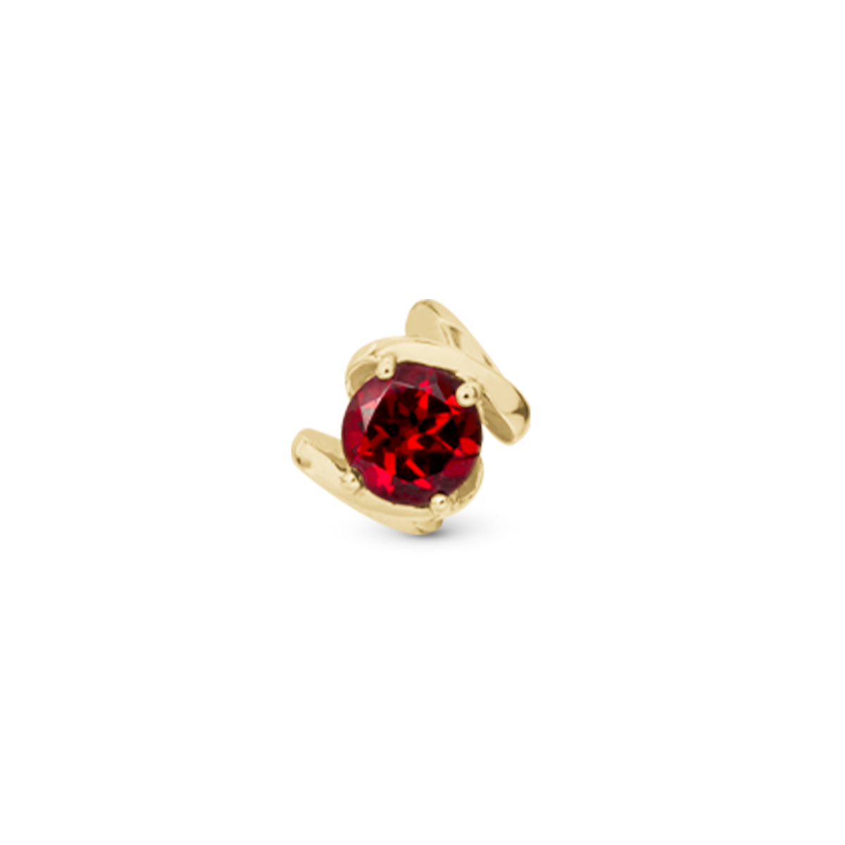 Garnet Energy Charm 6 mm til Classic Læderarmbånd - Forgyldt Sterling
