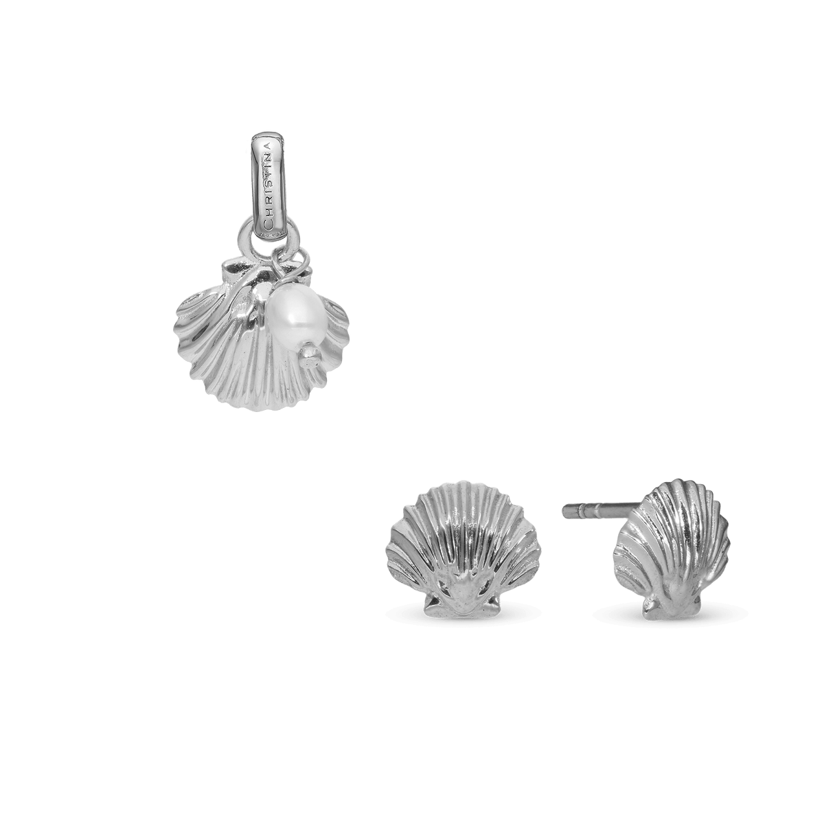 Clam Shell sæt, Sølv – Christina